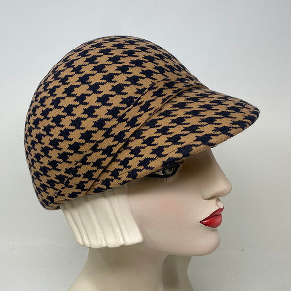Swan Cap in glen check printed wool – Lilliput Hats